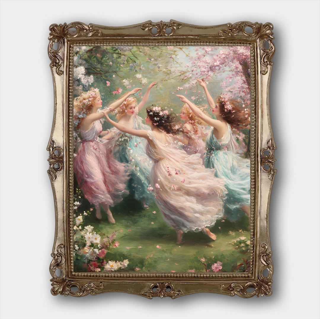 Dancing Fairies Digital Download Print Original Floral Fairy Fine Art ...