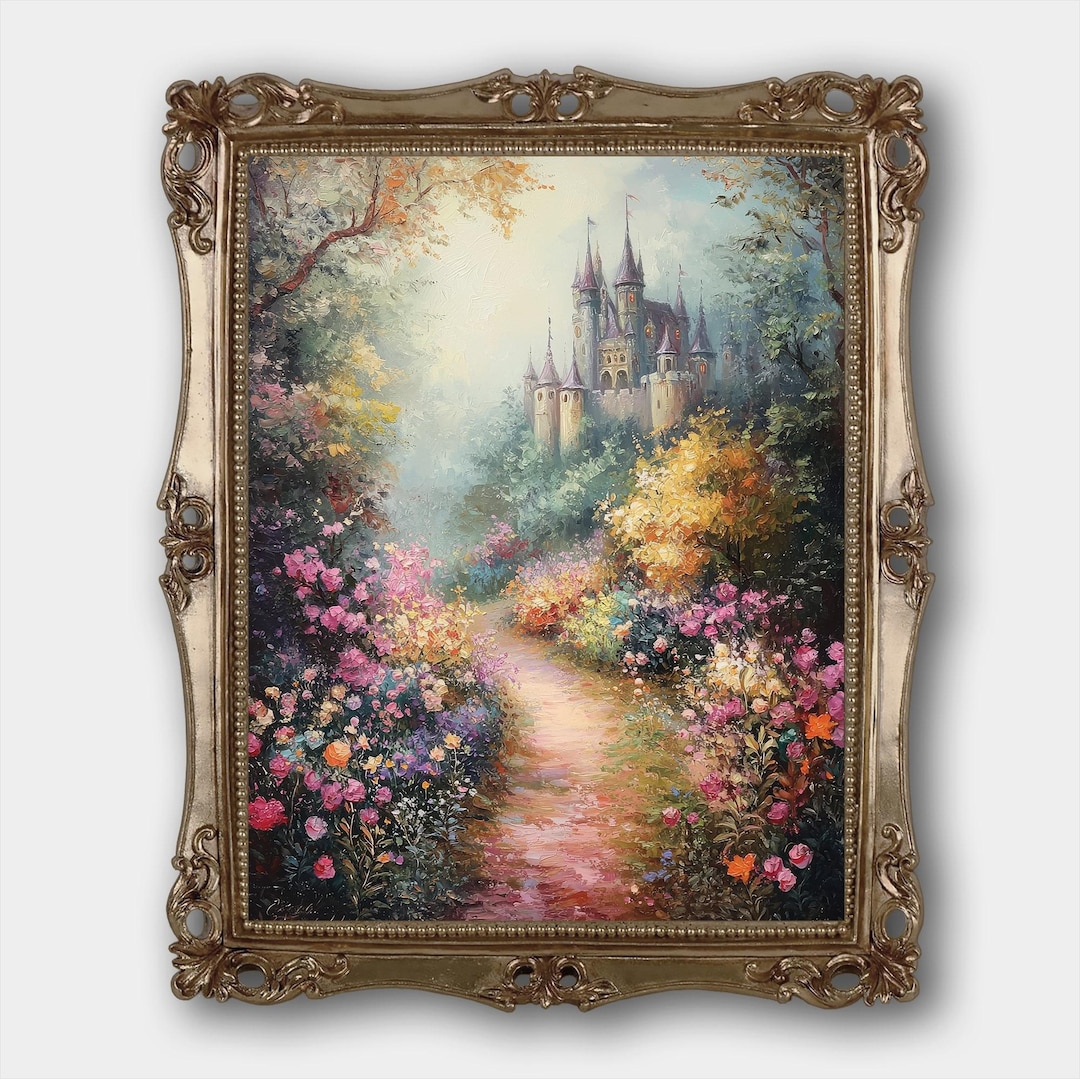 Fantasy Castle Digital Download Print Original Fairytale Floral Fine ...