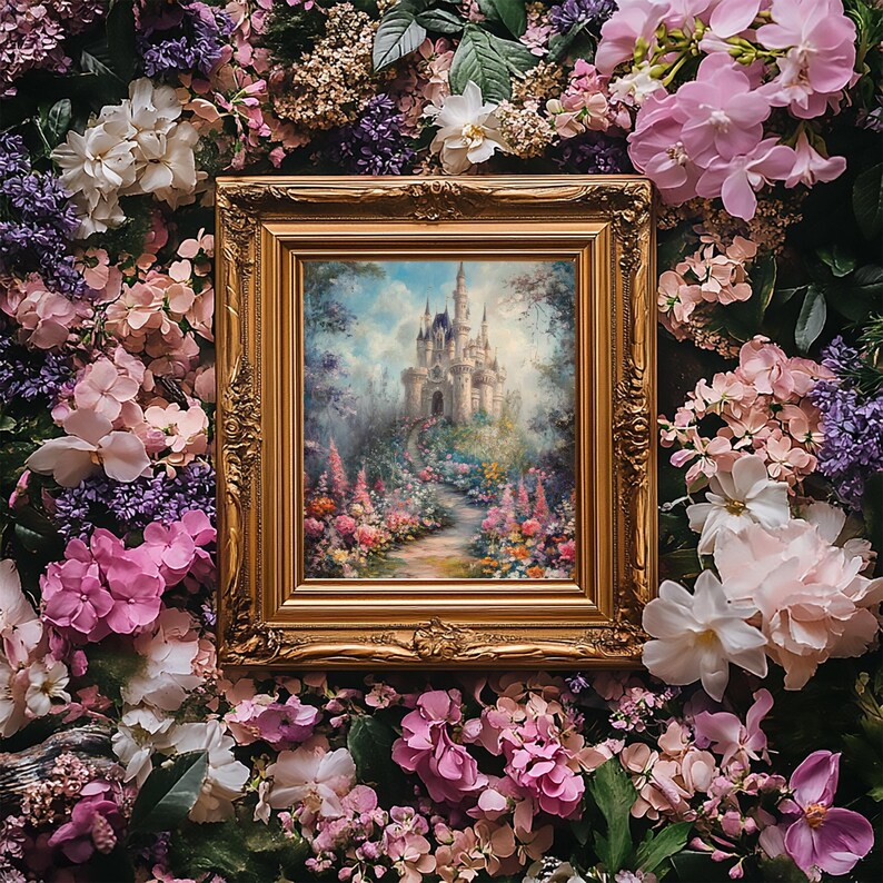 Fairytale Castle Digital Download Print Original Floral Fairy Fine Art ...