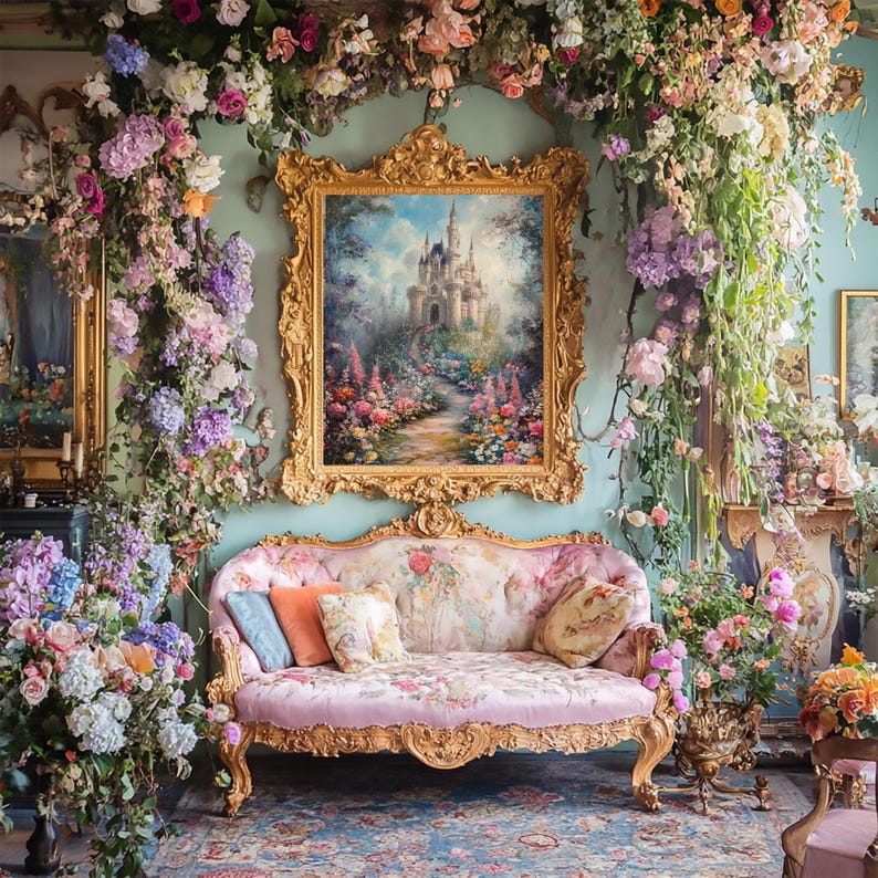 Fairytale Castle Digital Download Print Original Floral Fairy Fine Art ...