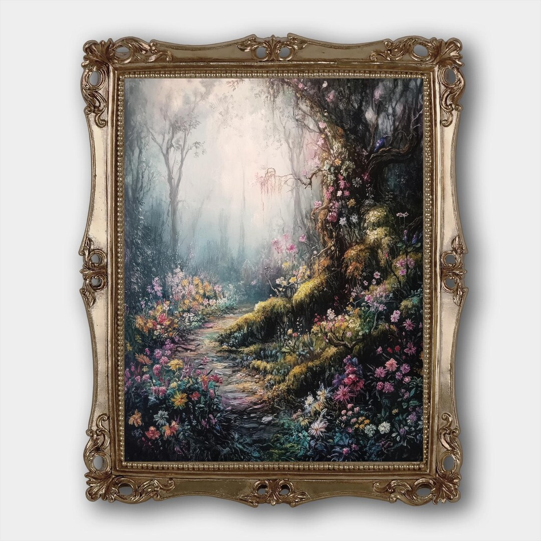 Floral Landscape Digital Download Print Original Fairycore Fine Art ...