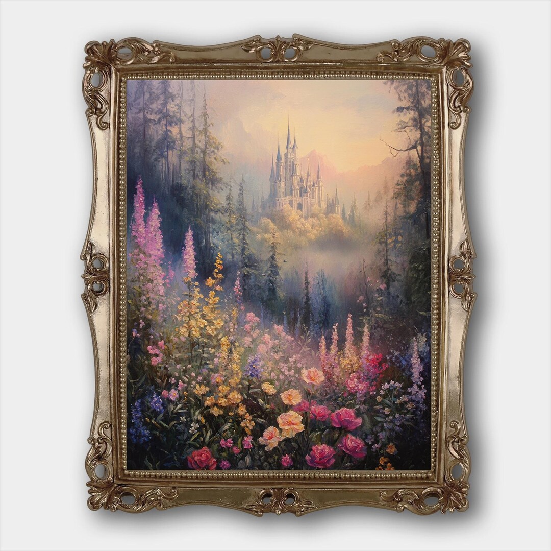 Fairytale Castle Digital Download Print Original Floral Fairy Fine Art ...