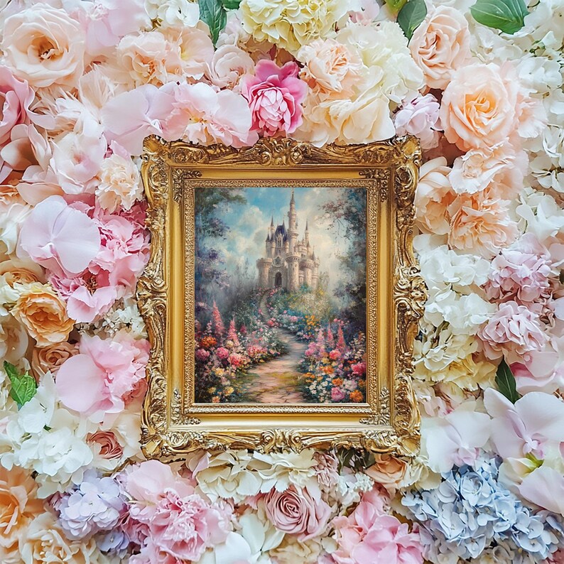 Fairytale Castle Digital Download Print Original Floral Fairy Fine Art ...