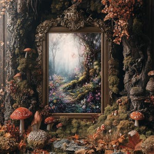 Floral Landscape Digital Download Print Original Fairycore Fine Art ...