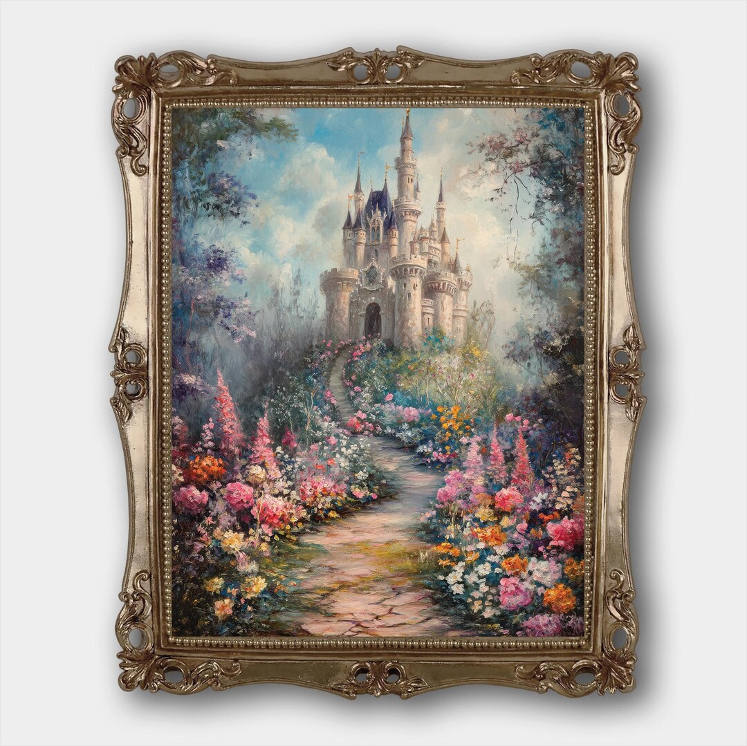 Fairytale Castle Digital Download Print Original Floral Fairy Fine Art ...