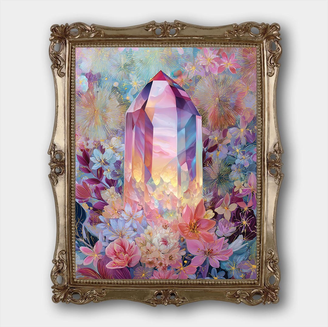 Whimsical Crystal Art Print: New Age Fairycore Decor (digital Download ...