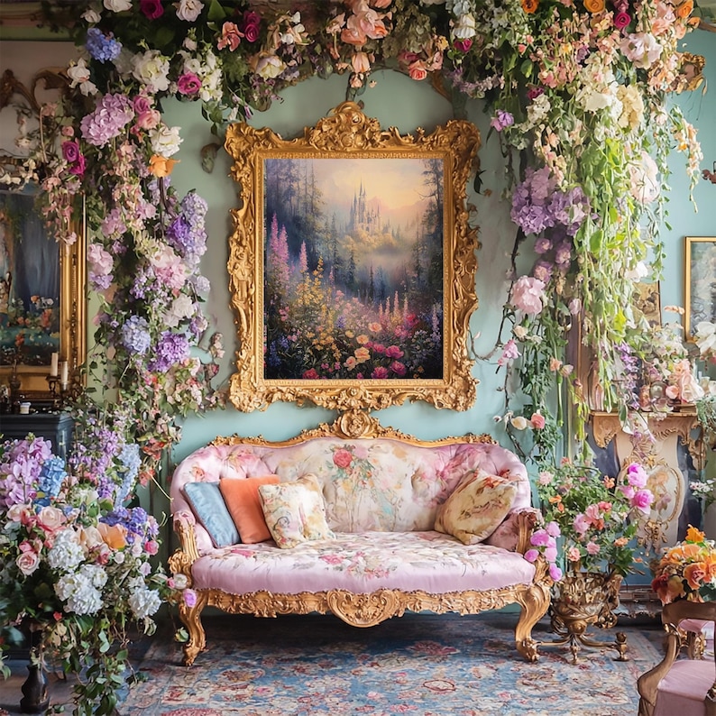 Fairytale Castle Digital Download Print Original Floral Fairy Fine Art ...