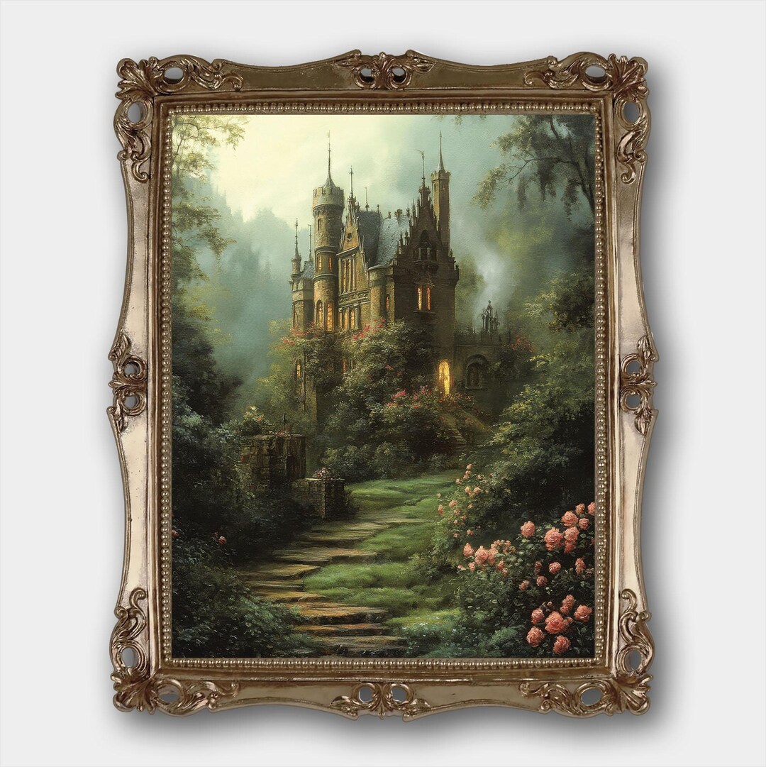 Fairytale Castle Digital Download Print Original Floral Fairy Fine Art ...