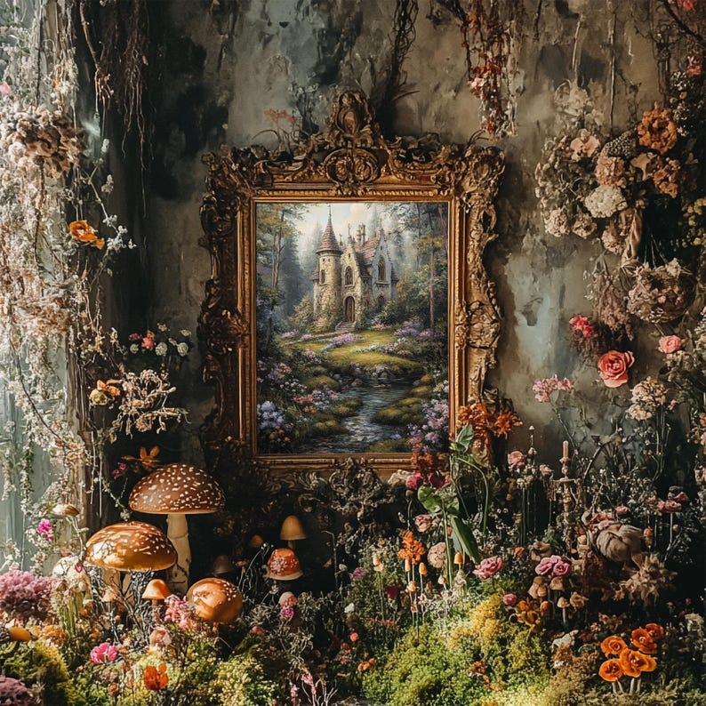 Forest Castle Digital Download Print Original Cottagecore Fairy Fine ...