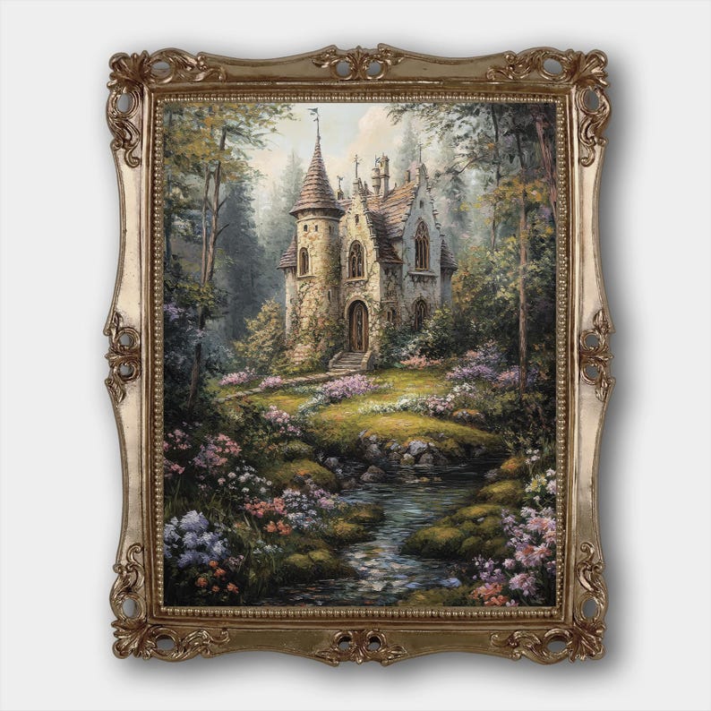 Forest Castle Digital Download Print Original Cottagecore Fairy Fine ...