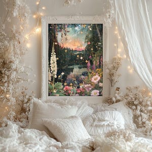 Star & Mushroom Cottagecore Print: Whimsical Fairycore Art (digital ...