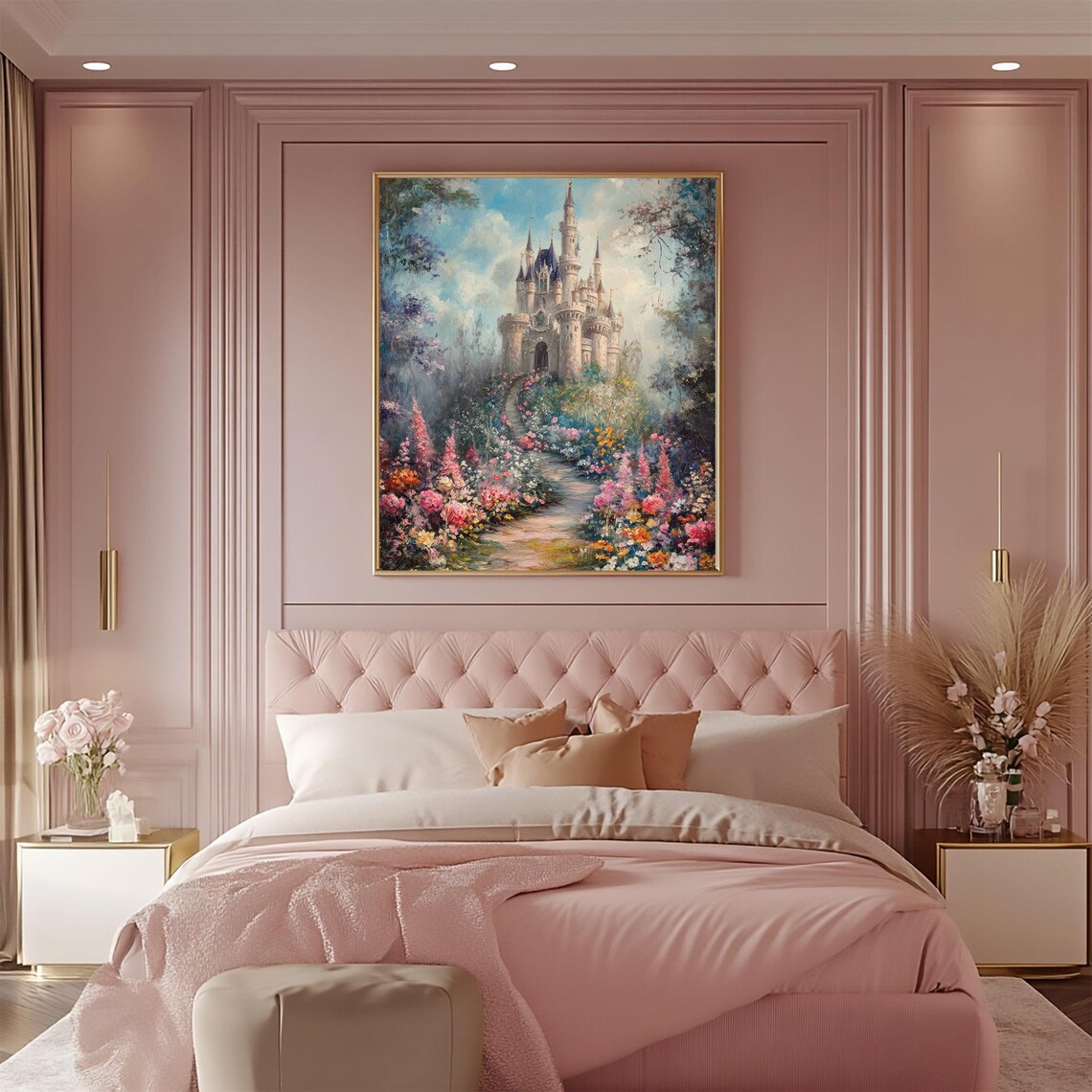 Fairytale Castle Digital Download Print Original Floral Fairy Fine Art ...