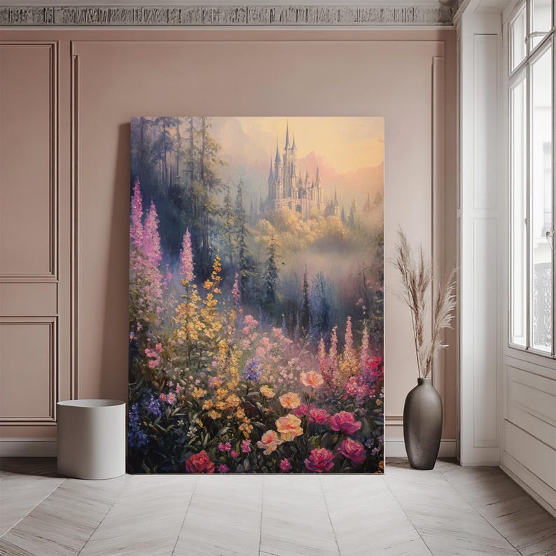 Fairytale Castle Digital Download Print Original Floral Fairy Fine Art ...