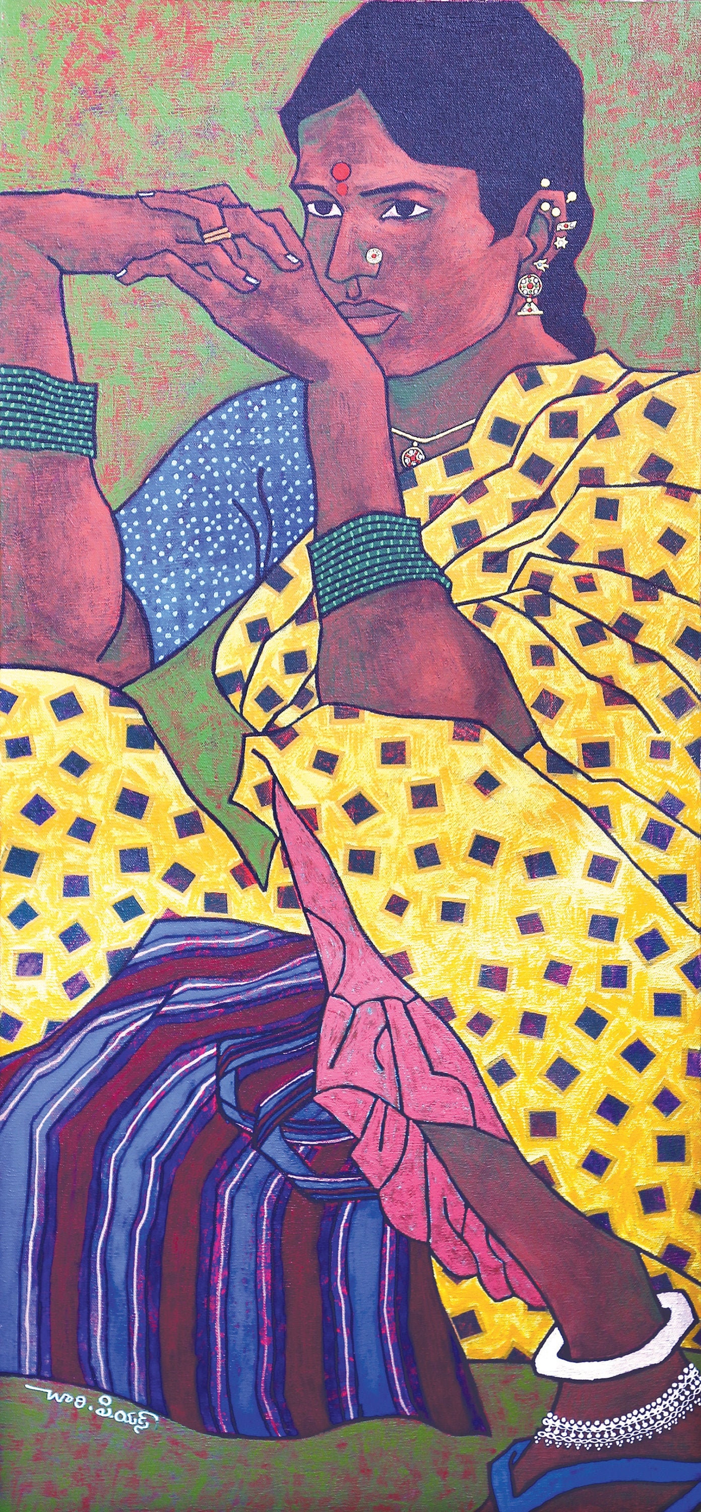 Sad Indian Woman Painting