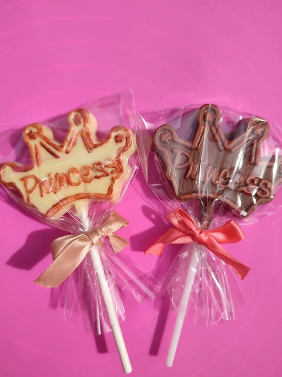 Princess Crown Chocolate Lollipop Crown Lollies Chocolate - Etsy