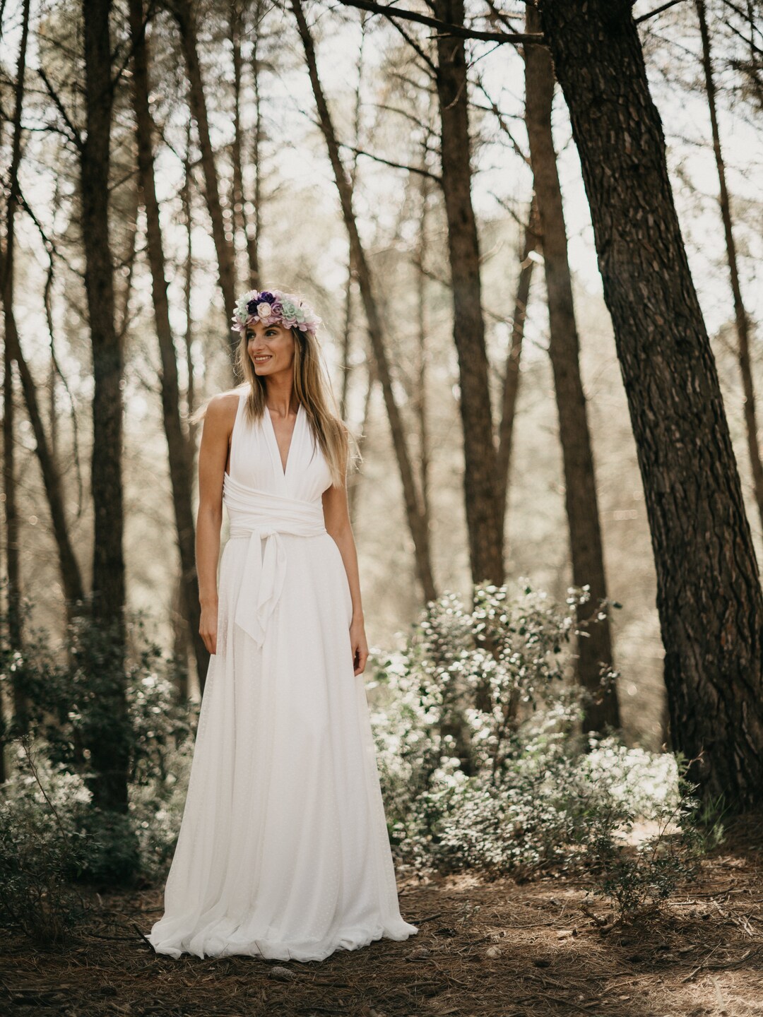 Ivory Infinity Dress With Removable Polka Dot Tulle Overskirt - Etsy