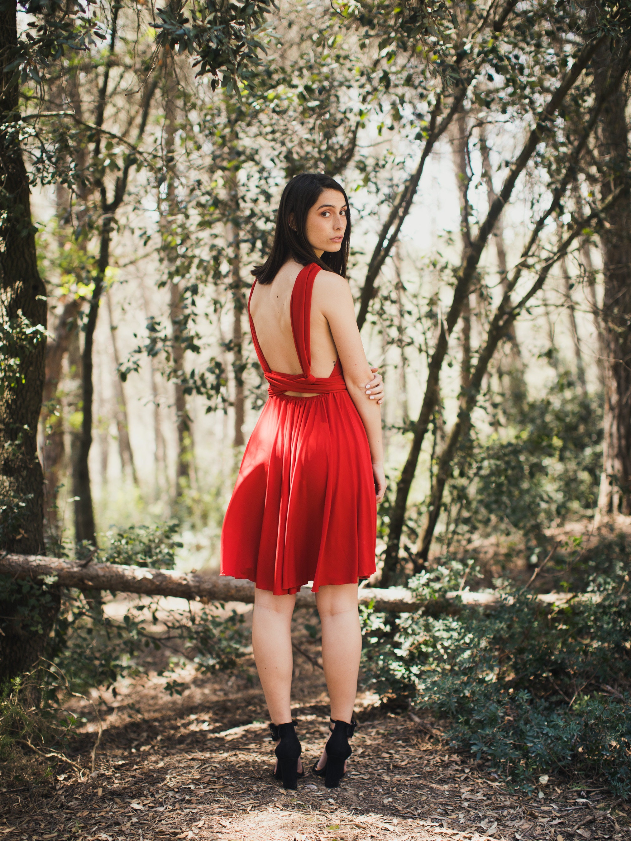 Kurzes Rotes Kleid, Sexy & Feminin, Dunkelrotes Infinity Kleid, Rotes ...