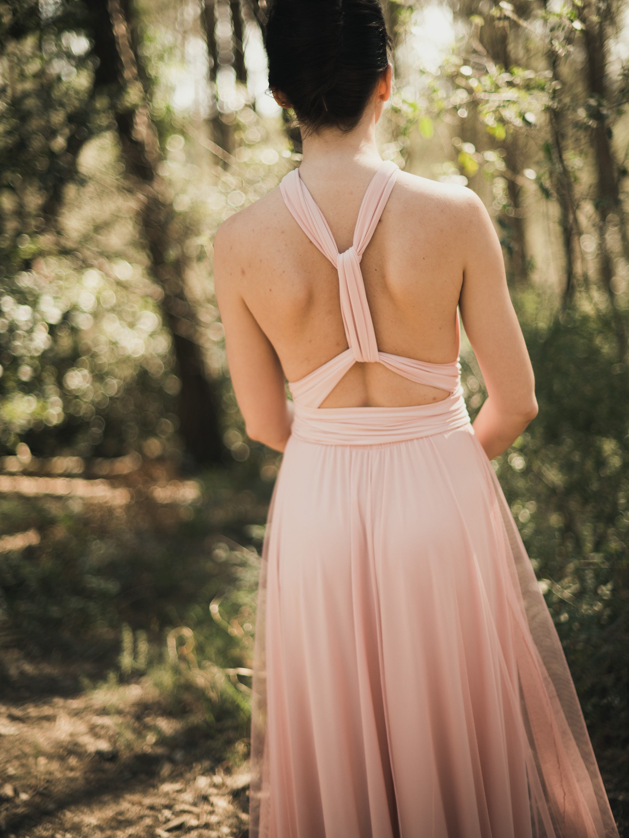 Light Pink Infinity Dress With Detachable Tulle Overskirt - Etsy