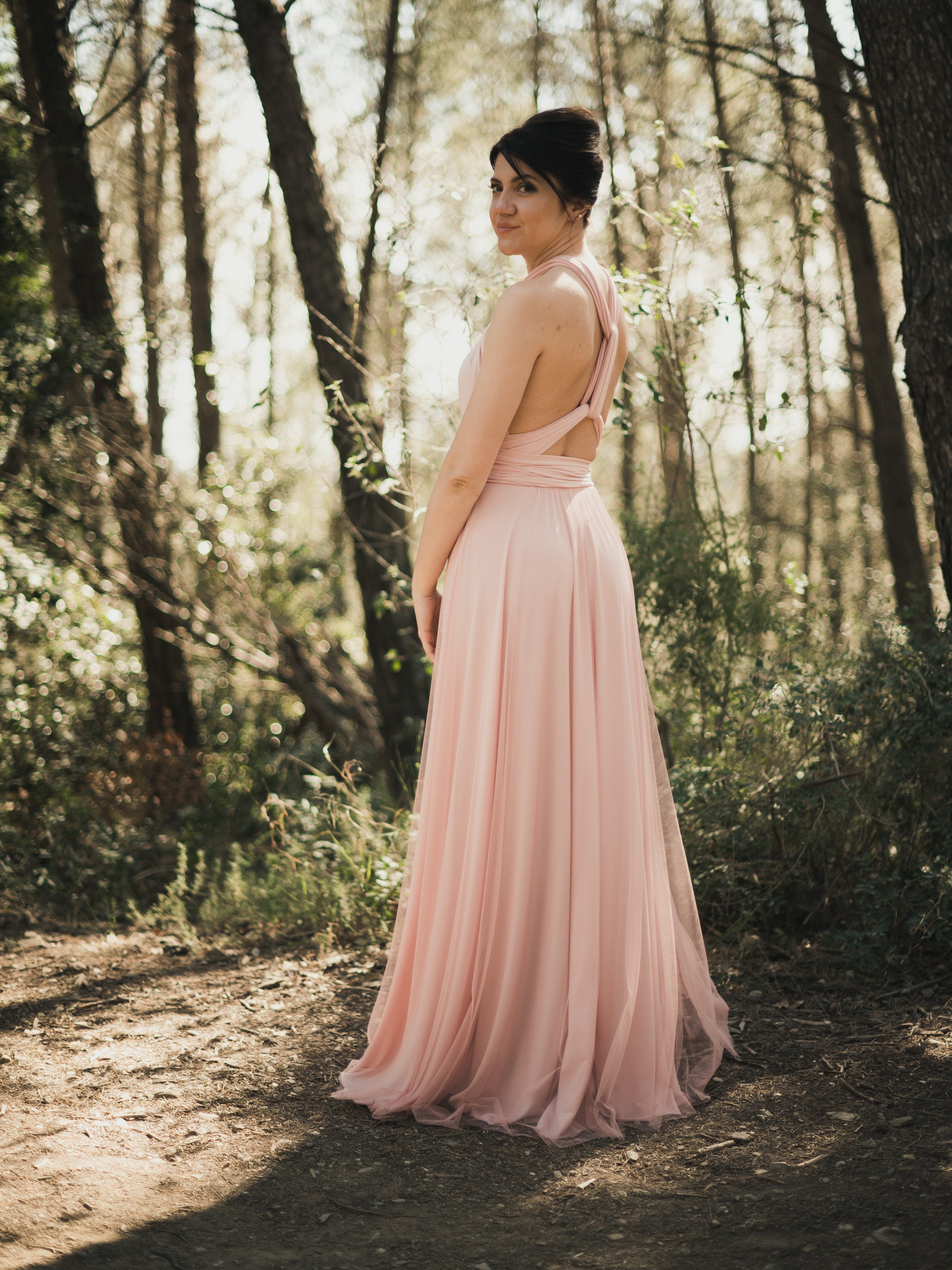 Light Pink Infinity Dress With Detachable Tulle Overskirt - Etsy