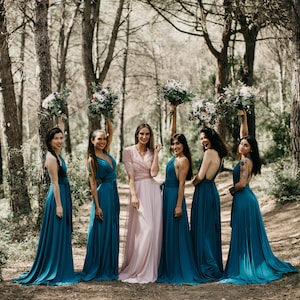 Teal and brown dress store