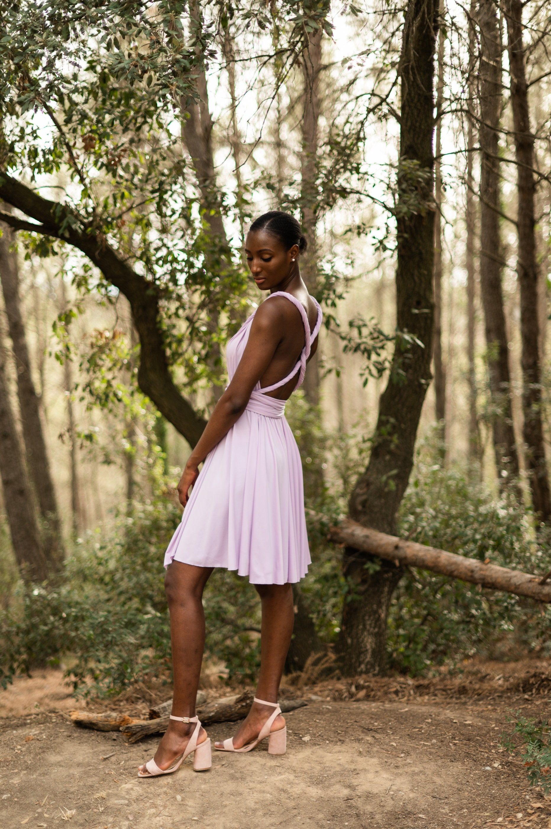 Short Mini Dress Lavender Pink Infinity Dress Infinity - Etsy