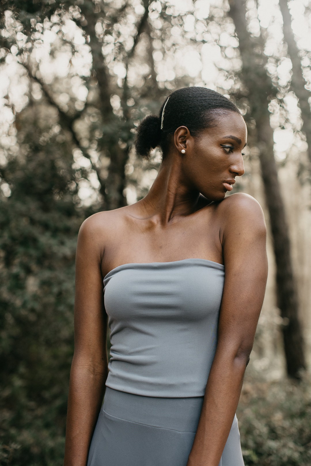 Silver Tube Top, Bandeau Top, Grey Top Separates, Strapless Top, Many ...