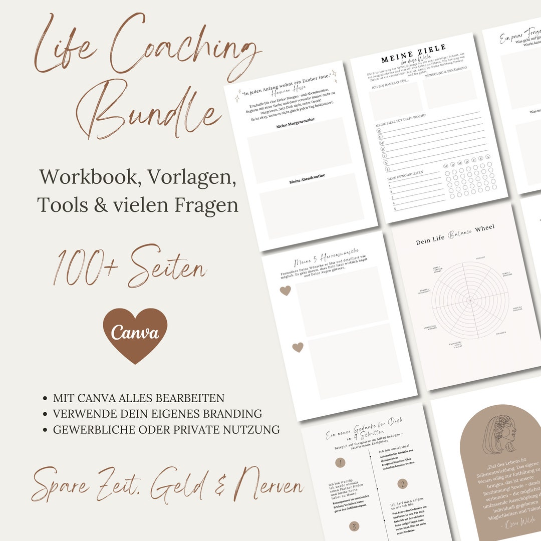 Life Coaching Bundle German Canva Tools Für Life Coaches - Etsy UK