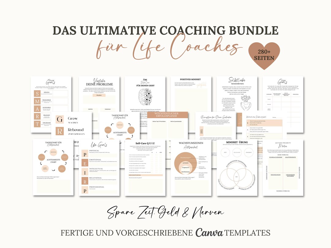 Canva Templates German, Life Coaching Workbook German, Personal ...