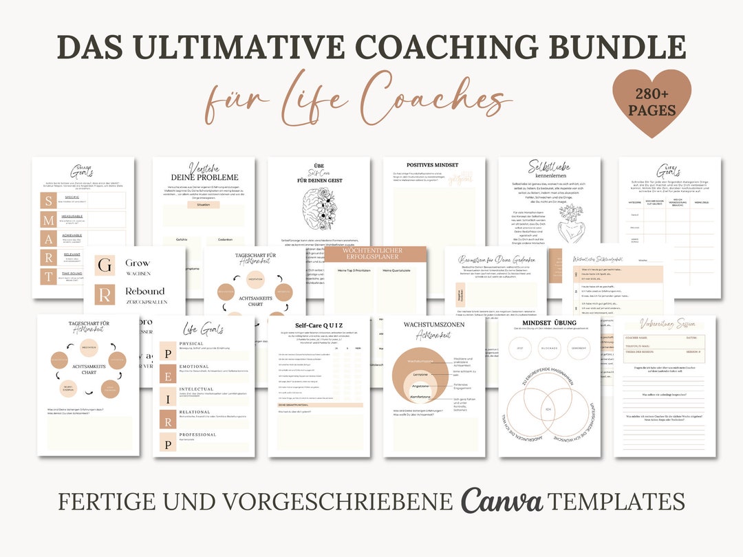 Coaching Workbook Canva Vorlagen Deutsch Digitale Tools - Etsy