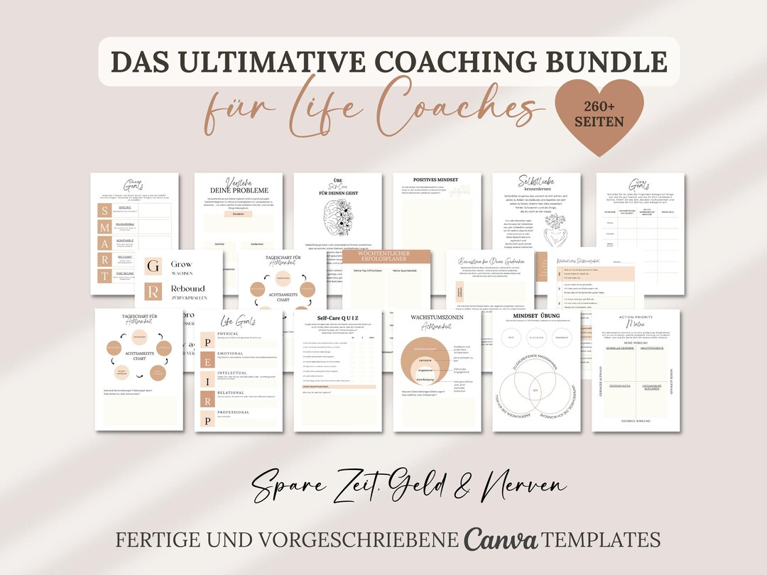 Life Coaching Workbook German, Canva Templates German With Canva ...