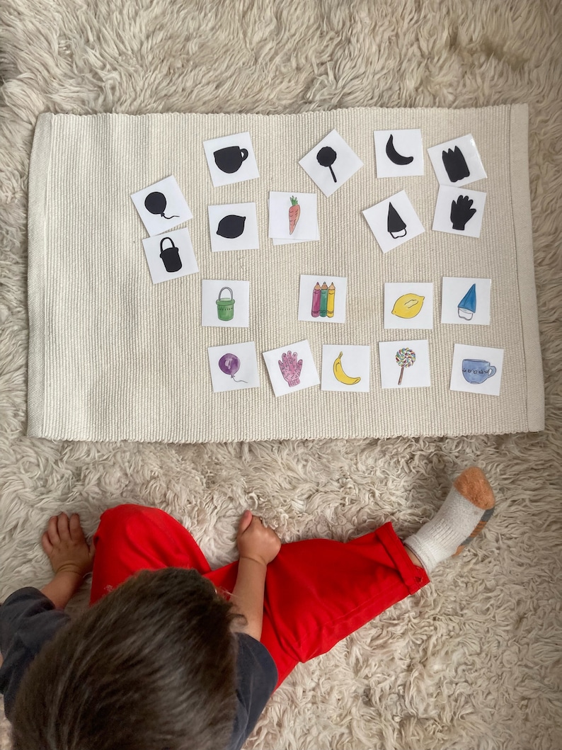 Montessori Silhouette Matching Cards Preschool Toddler - Etsy