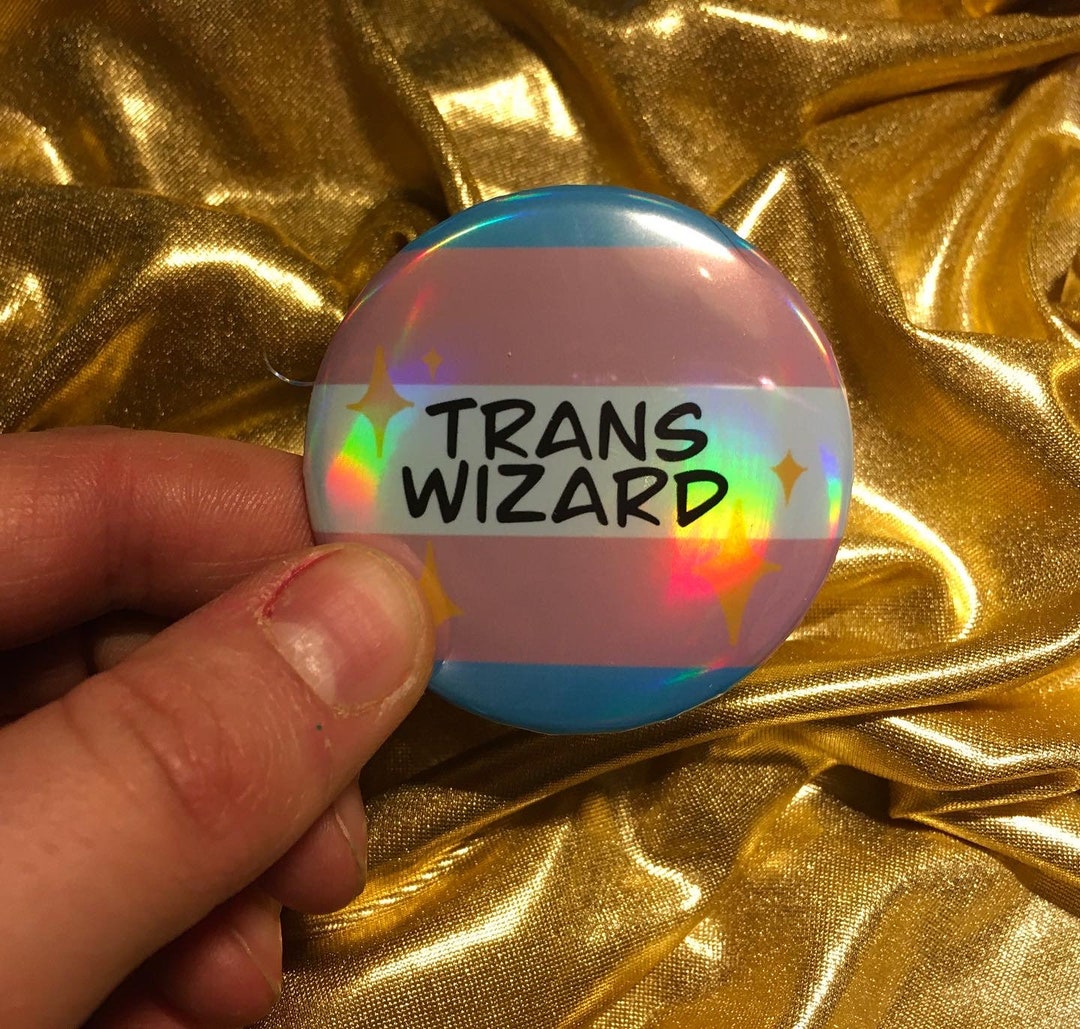 Trans Wizard/witch Button Trans Pride Badge Trans Pride Button - Etsy