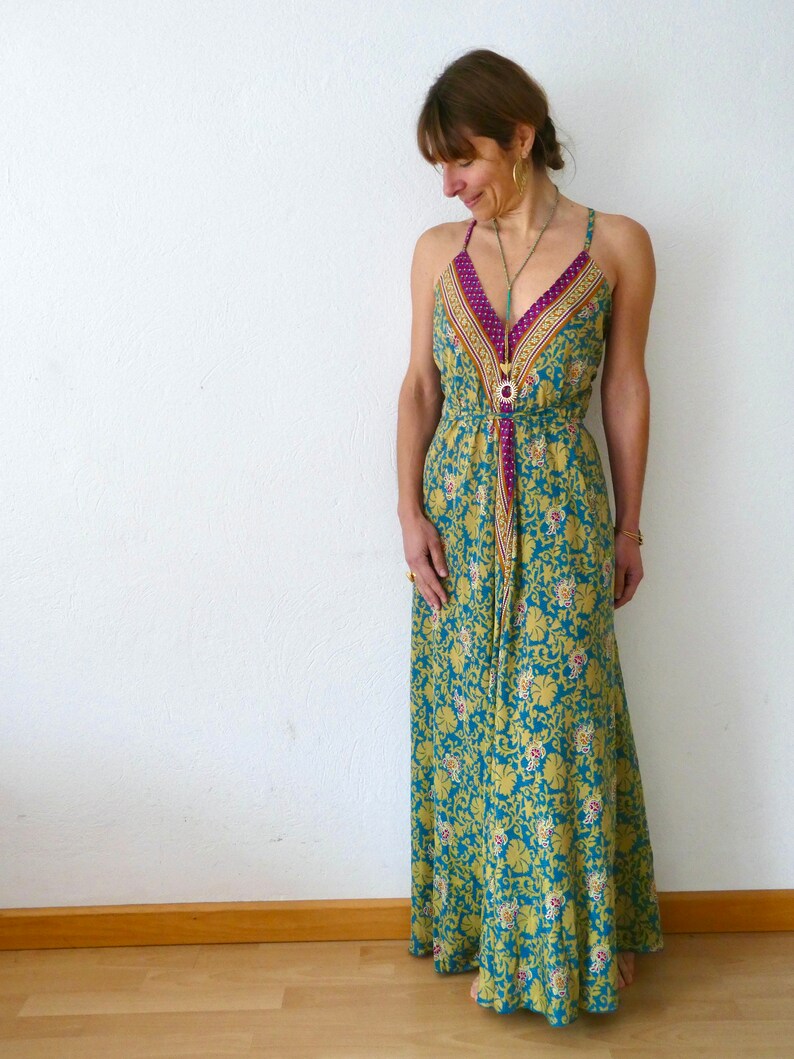 BACKLESS DRESS, Boho Summer Dress, Long SILK Dress, Ibiza Beach Summer ...