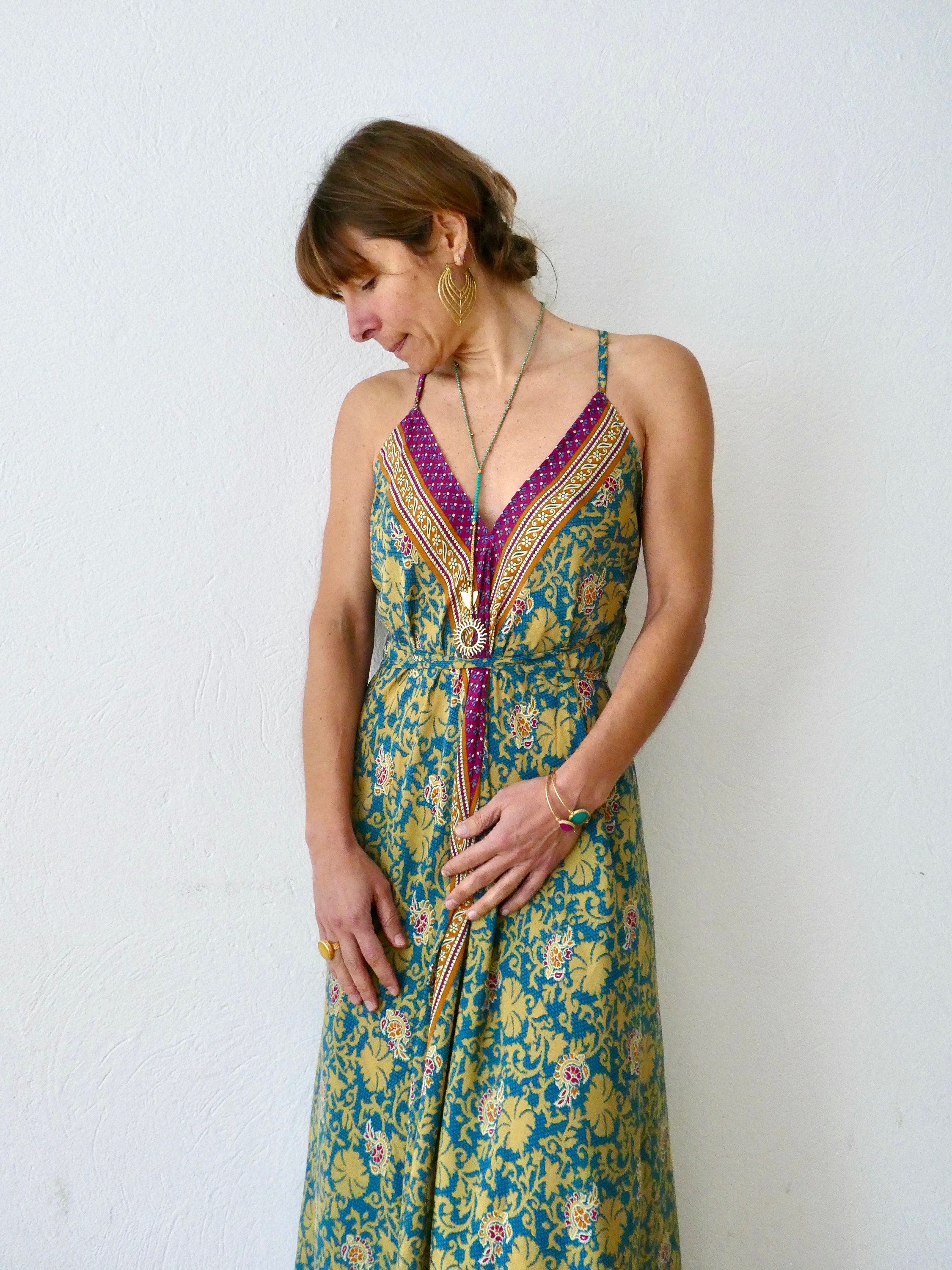 BACKLESS DRESS, Boho Summer Dress, Long SILK Dress, Ibiza Beach Summer ...