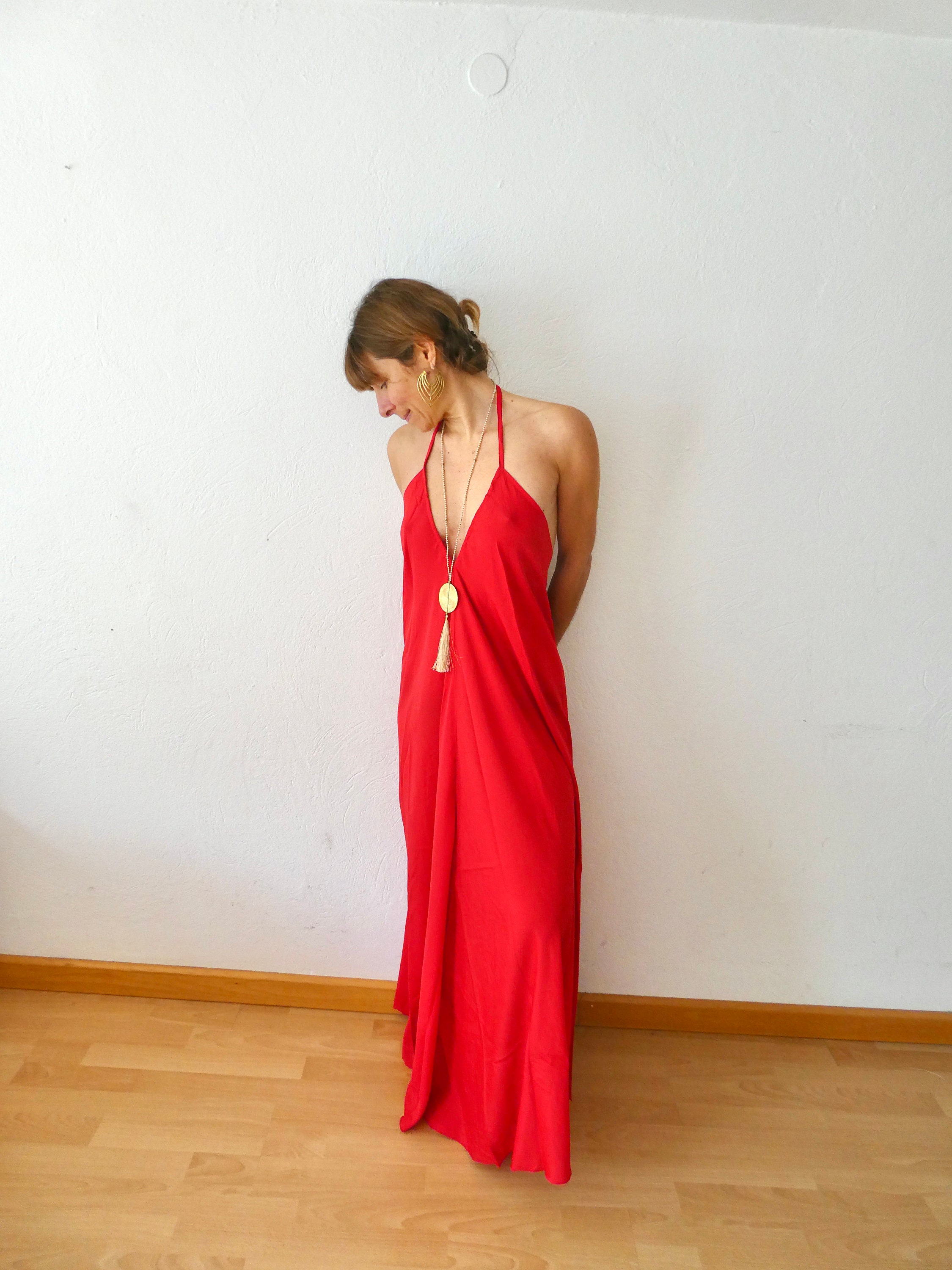 BACKLESS DRESS, Boho Summer Dress, Long SILK Dress, Ibiza Beach Summer ...