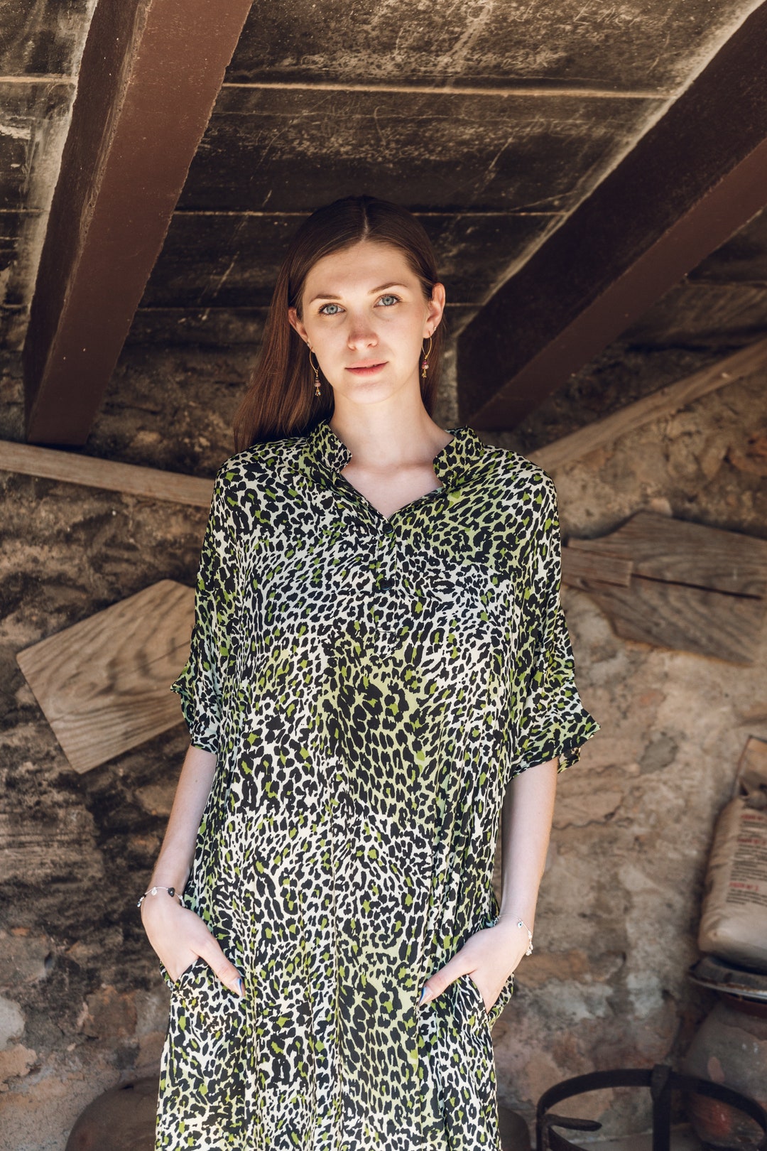 TUNIC DRESS SILK, Long Silk Dress, Summer Tunic, Aesthetic Boho Style ...