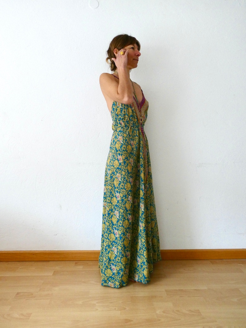BACKLESS DRESS, Boho Summer Dress, Long SILK Dress, Ibiza Beach Summer ...