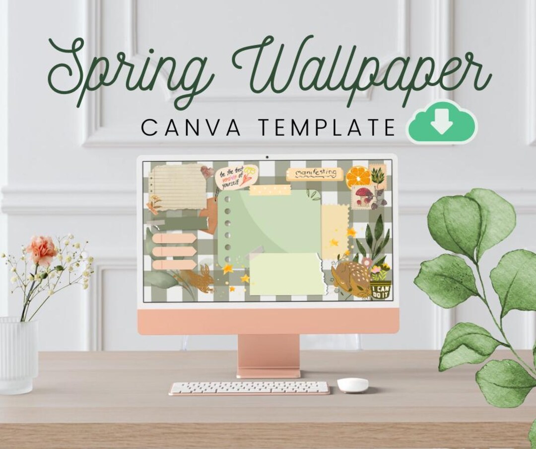 Spring Wallpaper Canva Template - Etsy