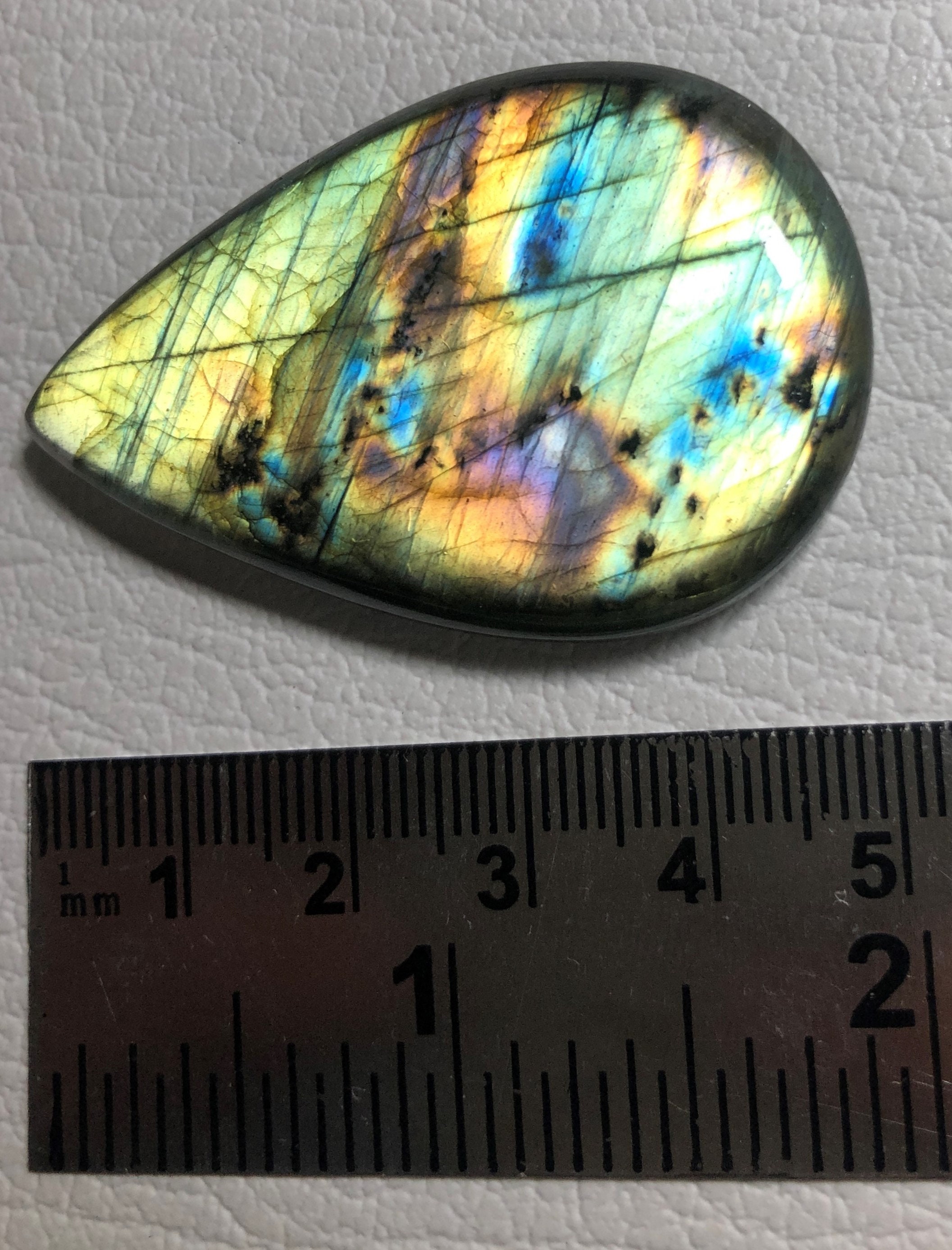Multi Flash Shutter Effect Labradorite Cabochon 96.50Ct Pear | Etsy
