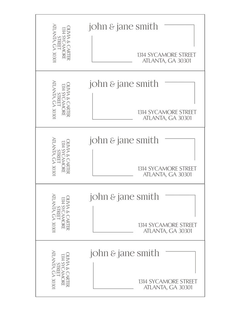 CLASSIC Wrap Label Template for US and Uk/europe Wedding Stationery ...
