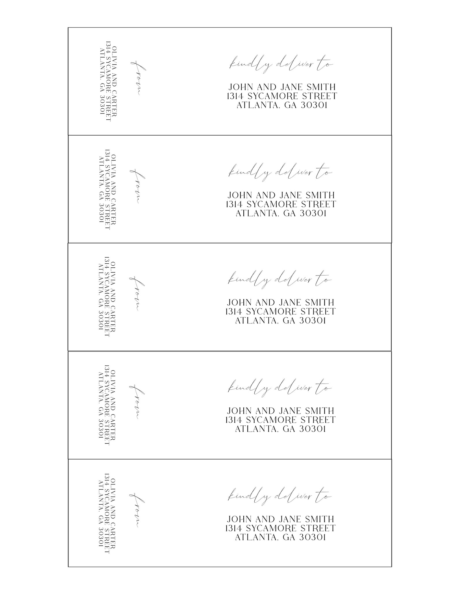 DELICATE Wrap Label Template DIY Wedding Stationery Editable Printable ...