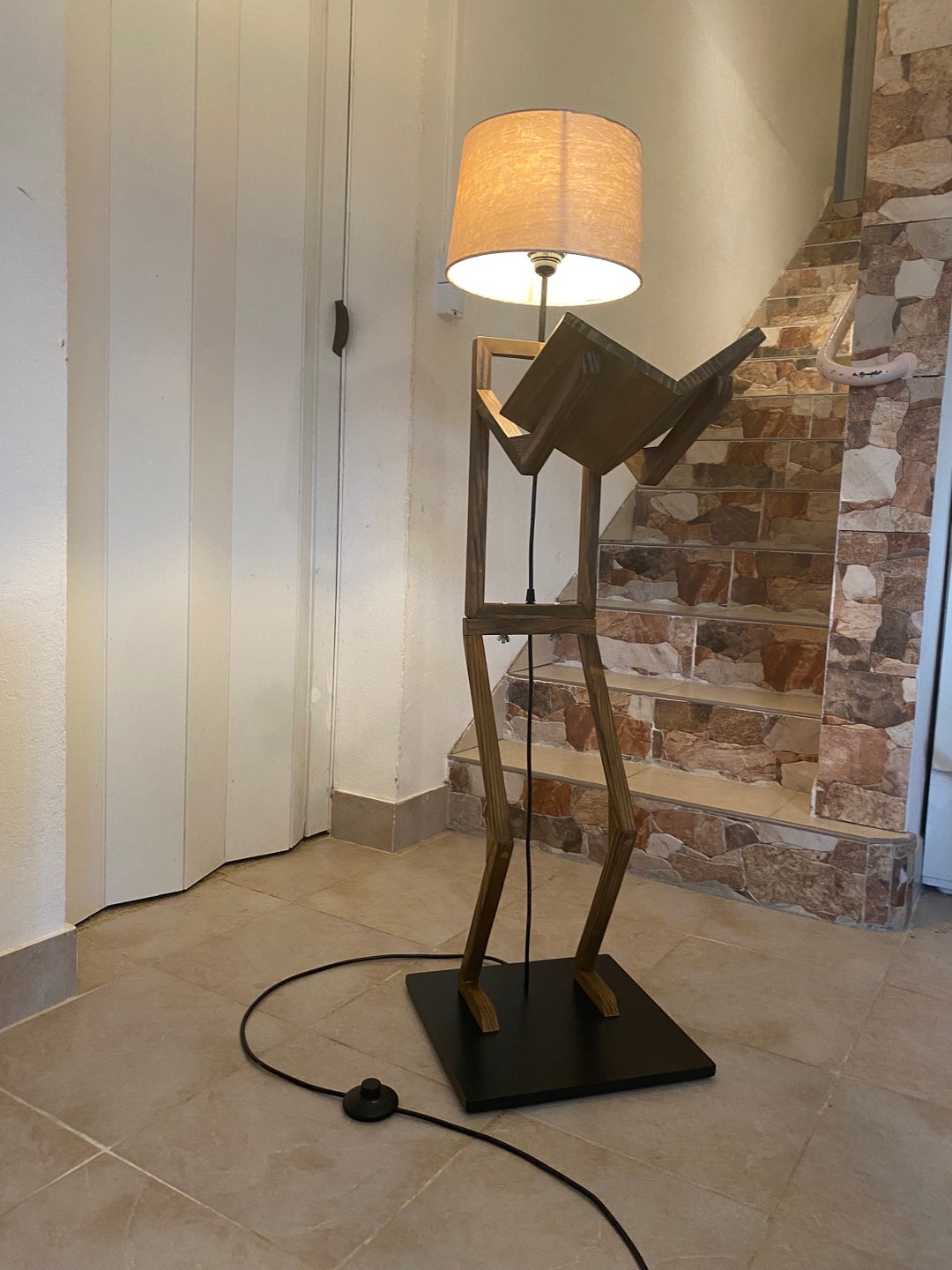 Floor Lamp Bonhomme Design in 100% Handcrafted Wood - Etsy