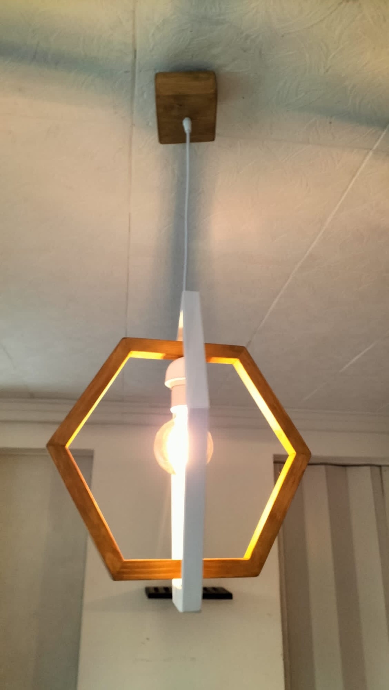 Wooden Rhombus Chandelier, Wooden Pendant Light Fixture, Contemporary ...