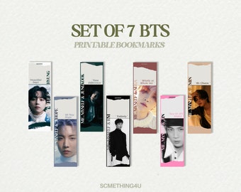 Printable BTS Inspired Bookmarks, Set of 6, Digital Bookmarks to ...