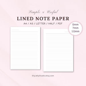 Printable Lined Notes Paper Insert Page,5mm,7mm,10mm,a5,a4,us Letter ...