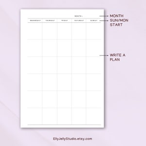 Undated Printable Monthly Planner,a5,a4,us Letter,half,monthly Planner ...