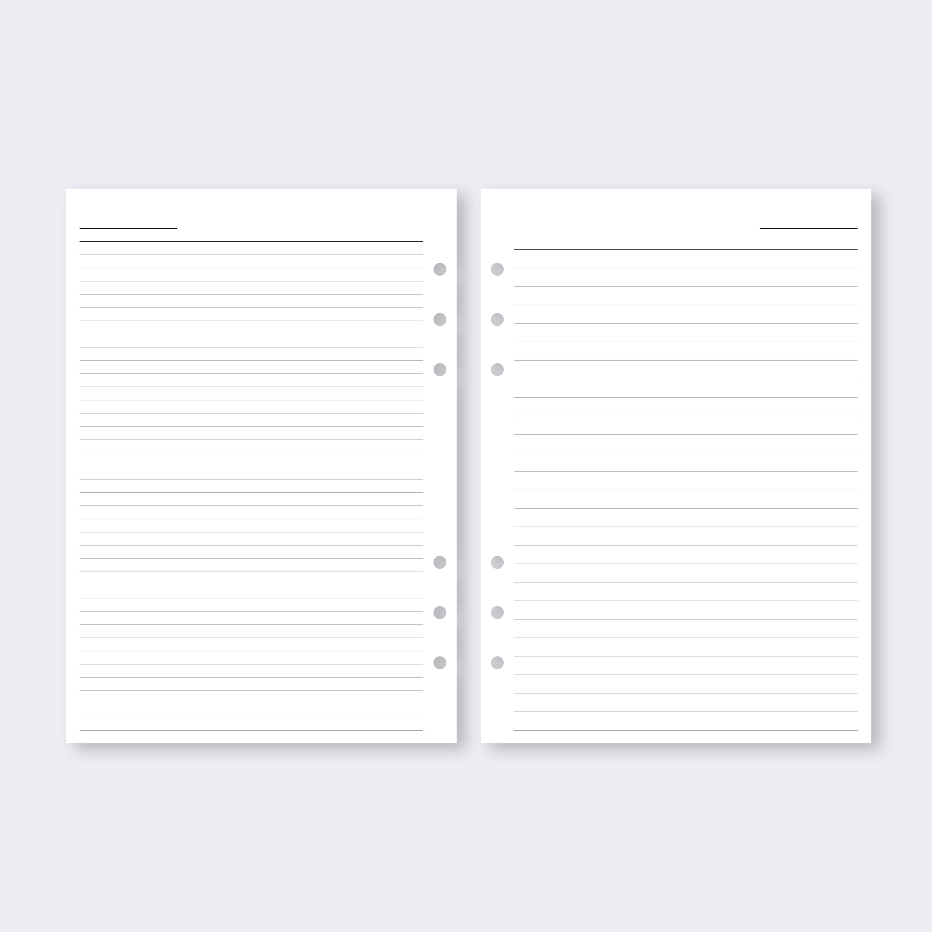 Printable Lined Notes Paper: A4, A5, US Letter Sizes (PDF) - Etsy