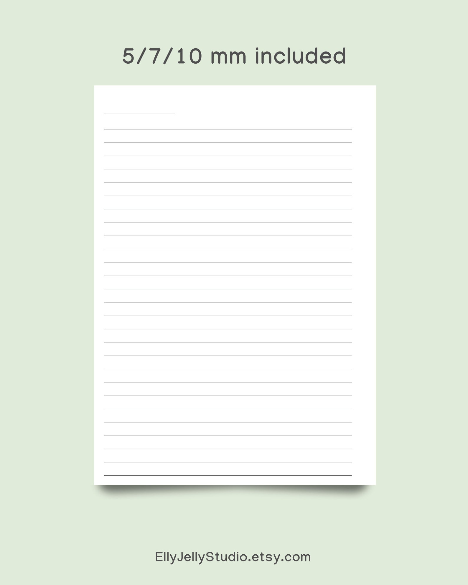 Printable Lined Notes Paper Insert Page5mm7mm10mma5a4us - Etsy