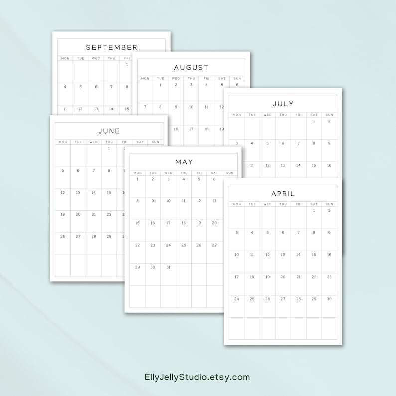 Printable 2023 Monthly Calendar A4/US LETTER Size,year at a Glance ...