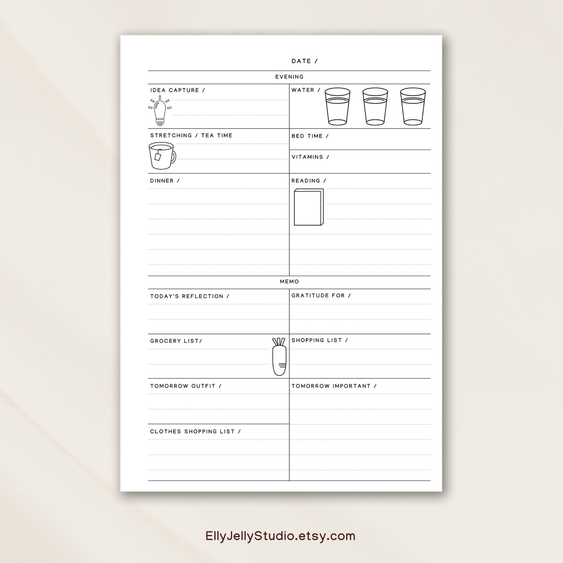 Daily Routine Planner Printabledaily Routine Checkmorning - Etsy